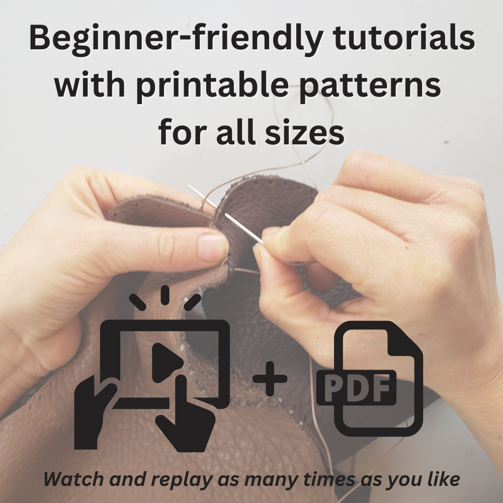 "Moon" Moccasins VIDEO + PDF Tutorial with Printable Patterns – Earthingmoccasins