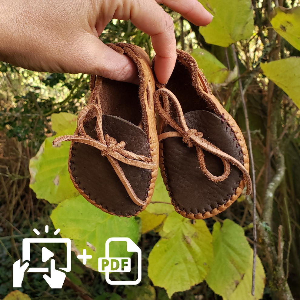 "Baby and Kids" Moccasins VIDEO + PDF Tutorial with Printable Patterns ...