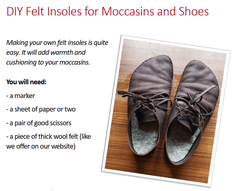 DIY Felt Insoles Tutorial for Moccasins and Shoes – Earthingmoccasins